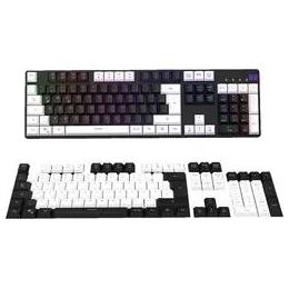 ISY IGK-6000, Gaming Tastatur, Mechanisch, Outemu Red, Kabelgebunden, Schwarz/Wei&szlig;