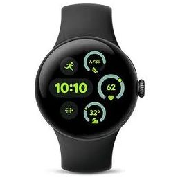 Google Pixel Watch 3 (Wi-Fi) 41 mm, Smartwatch Aluminium Fluorelastomer, 130&ndash;175 165&ndash;210 Obsidian