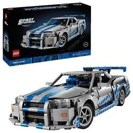 Lego Technic 42210 2 Fast Furious Nissan Skyline GT-R (R34) Flitzer Bausatz, Mehrfarbig