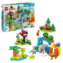 Lego DUPLO Town 10446 Wildtier-Familien 3-in-1-Set Bausatz, Mehrfarbig