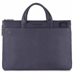 Piquadro Black Square Schmale Laptoptasche 15.6" erweiterbar oceanblau