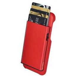 Tru Virtu Click & Slide Pay & Phone Kartenetui und Smartphone&uuml;lle - iPhone 8 Nappa Coral/Red