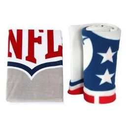 Herding NFL Set Fleecedecke 150 x 200 cm & Velour Badetuch 80 x 150 cm weiss/grau