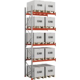 Palettenregal Space, verzinkt/orange, HxBxT 5000 x 1940 x 1100 mm, Fachlast 2000 kg, Anbauregal kaiserkraft
