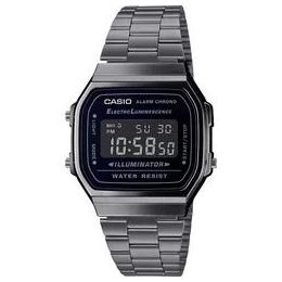 Chronograph Casio VINTAGE, grau (anthrazit, schwarz), Armbanduhren, Damen, Chronograph, Quarzuhr, Armbanduhr,Damenuhr, Herrenuhr, Digitaluhr, Edelstahlarmband