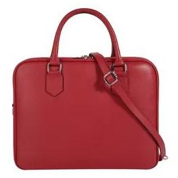 Aktentasche CLUTY, Damen, Gr. B/H/T: 35cm x 28cm x 13cm onesize, rot, Leder, leicht gl&auml;nzend, unifarben, Taschen, echt Leder, Made in Italy