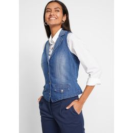 bonprix Stretch-Jeansweste, blau, mit Baumwolle