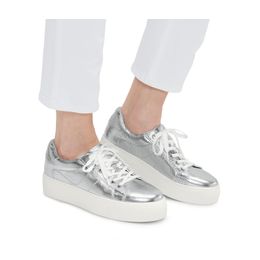 Tchibo - Plateau-Sneaker aus Leder - Damen - Gr. 38 - silber