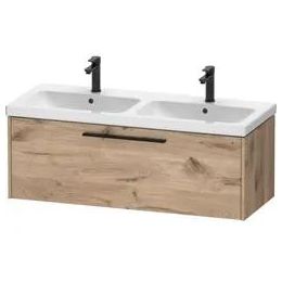 Duravit D-Code Doppel-Waschtischunterschrank DC46690BD550000 ,Griff Diamantschwarz, Eiche Marmor, Wandh&auml;ngend, Auszug 1, 1184x400x460 mm