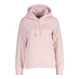Hoodie Gant "REG TONAL SHIELD HOODIE", Damen, Gr. L, rot (salmon), Sweatware, Obermaterial: 78% Baumwolle, 22% Polyester, regular fit h&uuml;ftlang, Rippb&uuml;ndchen, Sweatshirts Hoodie, Ton in Ton Stickerei, Rippb&uuml;ndchen