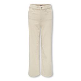 Cordhose KIDS Only "KOGHOPE GLOBAL EX HW WIDE CORD PNT NOOS", M&auml;dchen, Gr. 146, N-Gr, birch, Cord, Obermaterial: 98% Baumwolle, 2% Elasthan, unifarben, relaxed fit kn&ouml;chellang, Hosen Cordhose