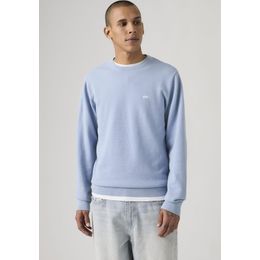 Levi's Rundhalspullover LEVI'S "LIGHTWEIGHT HM SWEATER", Herren, Gr. S, chambray blau pique, Strick, Obermaterial: 100% Baumwolle, regular fit normal, Rundhals, angesetztes B&uuml;ndchen, Pullover Rundhalspullover, Feingerippte Abschl&uuml;sse