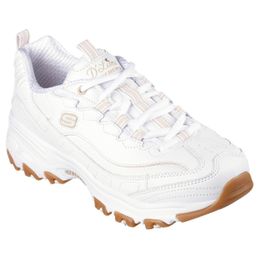 Sneaker Skechers "D'LITES-GOOD NEUTRAL", Damen, Gr. 41, wei&szlig; (wei&szlig;, beige), Leder, Schuhe Sneaker, Chunky Sneaker, Plateausneaker mit Memory Foam