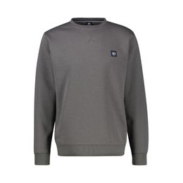 Sweater Lerros, Herren, Gr. XL, basalt grau, Sweatware, Obermaterial: 50% Baumwolle, 50% Polyester, unifarben, normal h&uuml;ftbedeckend, Rundhals, B&uuml;ndchen, Sweatshirts Sweater, mit Logo-Badge