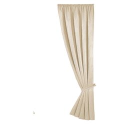 Weckbrodt-Gardinen Vorhang WECKBRODT "Linz" Gr. 3, beige (natur), B:140cm H:175cm, Polyester, Gardinen, Vorhang, Jacquard, blickdicht, edler Glanz, mit Raffhalter, Gardine, Store
