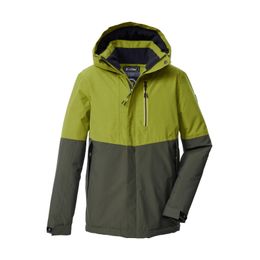 Funktionsjacke Killtec "KOW 222 BYS JCKT", Jungen, Gr. 140, gr&uuml;n (khaki), Obermaterial: 100% Polyester;Obermaterial 2: 100% Polyester;Futter: 100% Polyester;F&uuml;llung: 100% Polyester, Jacken Funktionsjacke, Wind- u. wasserdichte Kinderjacke mit Fleece, reflektierender Print