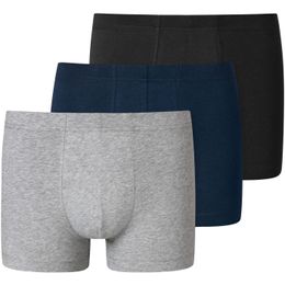 Boxer Schiesser "95/5", Herren, Gr. 4 (S), bunt (901, schwarz, dunkelblau, grau, melange), Jersey, Obermaterial: 95% Baumwolle, 5% Elasthan, meliert, unifarben, eng, Unterhosen Boxer, mit tonalem Komfortbund