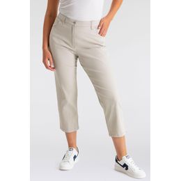 Caprihose KjBRAND "Betty 7/8", Damen, Gr. 42, N-Gr, beige, Web, Obermaterial: 60% Baumwolle, 37% Polyamid, 3% Elasthan, Basic schmal, Hosen Caprihose, Sommerhose
