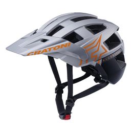 Fahrradhelm Cratoni "MTB - Fahrradhelm AllSet Pro silber/orange matt" Gr. 2, silber, Helme, 2, 100% Erzeugnis unbest Zusammensetzg EuZ., Fahrradhelm