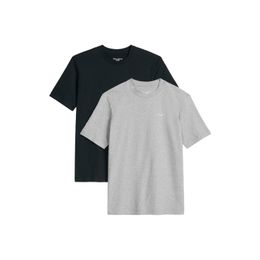 Marc O'Polo T-Shirt MARC O'POLO DENIM "T-Shirt T-Shirt, SSL, Logo Print, Doubl 2er Pack", Damen, Gr. XXL, bunt (grau, schwarz), Obermaterial: 100% Baumwolle CO., Shirts T-Shirt
