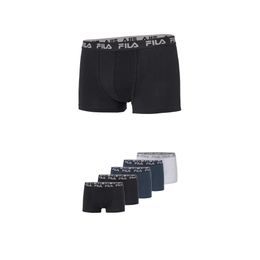 Boxer Fila "MAN BOXER SHORTS", Herren, Gr. M, 2x schwarz, 2x navy, 1x grau, Jersey, Obermaterial: 95% Baumwolle, 5% Elasthan, k&ouml;rpernah, Unterhosen Boxer, ohne Eingriff, mit Logobund, Topseller