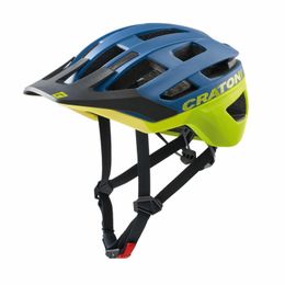 Fahrradhelm Cratoni "MTB-Fahrradhelm AllRace" Gr. M, blau (blau, gelb matt), Helme, M, 100% Erzeugnis unbest Zusammensetzg EuZ., Fahrradhelm