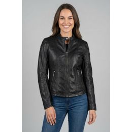 Lederjacke Mauritius "GWKeili LASV", Damen, Gr. XXL, schwarz, Obermaterial: 100% Schafsleder. Futter: 100% Baumwolle. &Auml;rmelfutter: 100% Polyester, unifarben, regular fit kurz, eingesetzt abgesteppt, Jacken Lederjacke