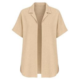Fashionshowcase Bluse 'LinenEase' Damen Gr&ouml;&szlig;e S/L beige