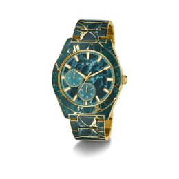 Guess Analoguhr 'FLASH' Herren Gr&ouml;&szlig;e One Size gold / jade / tanne
