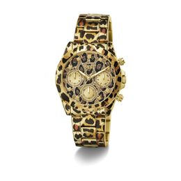 Guess Analoguhr 'LEOPARDESS' Damen Gr&ouml;&szlig;e One Size braun / gold / schwarz