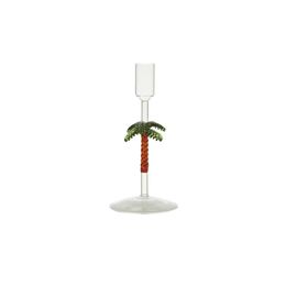 HOME STORY Kerzenhalter Palme transparent/klar Glas Ma&szlig;e (cm): H: 20 &Oslash;: 9.0 &raquo; M&ouml;bel Kraft