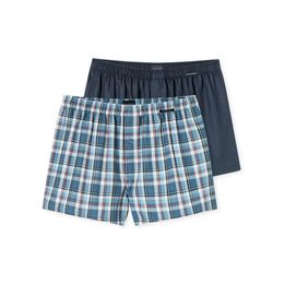 Schiesser Boxershorts 'Multi' Herren Gr&ouml;&szlig;e M dunkelblau / wei&szlig;