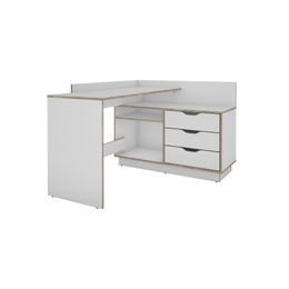 ByLiving Winkelschreibtisch BELFAST, Breite 129 cm, Artisan Eiche/wei&szlig;