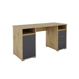 ByLiving Schreibtisch LOBO, Breite 138 cm, Artisan Eiche (Eiche-Optik)/anthrazit