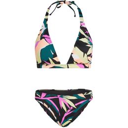 O`Neill O'neill Bikini 'Essentials Marga Cruz' Damen Gr&ouml;&szlig;e L cyanblau / neonpink / schwarz / wei&szlig;