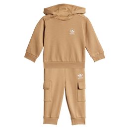 adidas originals Jogginganzug 'Hoodie Cargo Set' Jungen Gr&ouml;&szlig;e 74 hellbraun / wei&szlig;