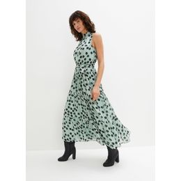 bonprix Chiffonkleid mit Glitzer, gr&uuml;n, Gr.44, festliches Chiffonkleid mit edlen Glitzerf&auml;den