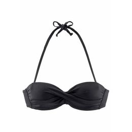 s.Oliver Bandeau-Bikini-Top 'Spain' schwarz Gr. 42 Cup E. Mit B&uuml;gel Und Mit Seitlichen St&auml;bchen