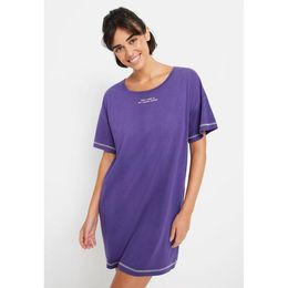 LSCN BY LASCANA Nachthemd mehrfarbig Gr. 36/38 f&uuml;r Damen. Rundhals und Print. L&auml;ssig Geschnitten. Nachhaltig.