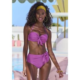 Buffalo Set: B&uuml;gel-Bandeau-Bikini 'Dulce' malve Gr. 38 Cup C. Mit Zierschleife. Mit Seitlichen St&auml;bchen Und Mit B&uuml;gel. Nachhaltig.