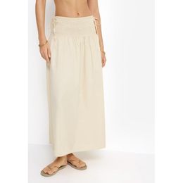 LSCN BY LASCANA Maxirock beige Gr. 46 f&uuml;r Damen. Figurumspielend. Nachhaltig.