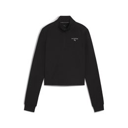 Puma Athletic Zip-Up Hoodie 'Cloudspun' female size XXS Black / White