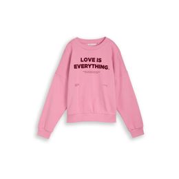 Tom Tailor Denim Sweatshirt Damen Gr&ouml;&szlig;e XL rosa / dunkelrot