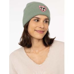 Zwillingsherz M&uuml;tze "Leo-Herz" in Gr&uuml;n - 20% | Damen-muetzen-caps