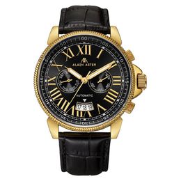 ALAIN ASTER Chronograph in Schwarz/ Gold - 82% | Herrenuhren