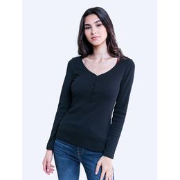 Big Star Longsleeve in Schwarz - 56% | Gr&ouml;&szlig;e L | Damen-tops
