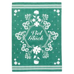 Overbeck and Friends Geschirrtuch "Viel Gl&uuml;ck" in Mint - (L)70 x (B)50 cm - 18% | Tischwaesche