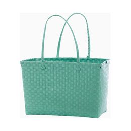 Overbeck and Friends Shopper ''Aquamarin'' in T&uuml;rkis - (B)43 x (H)28 x (T)23 cm - 43% | Damen-taschen