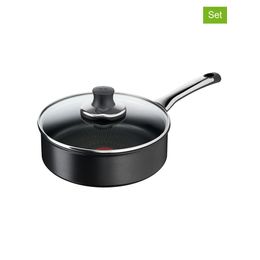 Tefal 2tlg. Set: Schmorpfanne "Unlimited" in Schwarz - &Oslash; 24 cm - 15% | Kochgeschirr