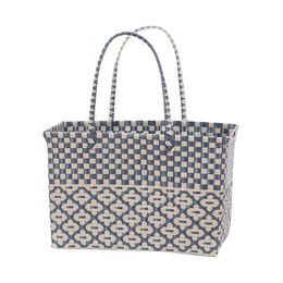 Overbeck and Friends Shopper "Jacky" in Blau/ Beige - (B)43 x (H)28 x (T)23 cm - 24% | Damen-taschen